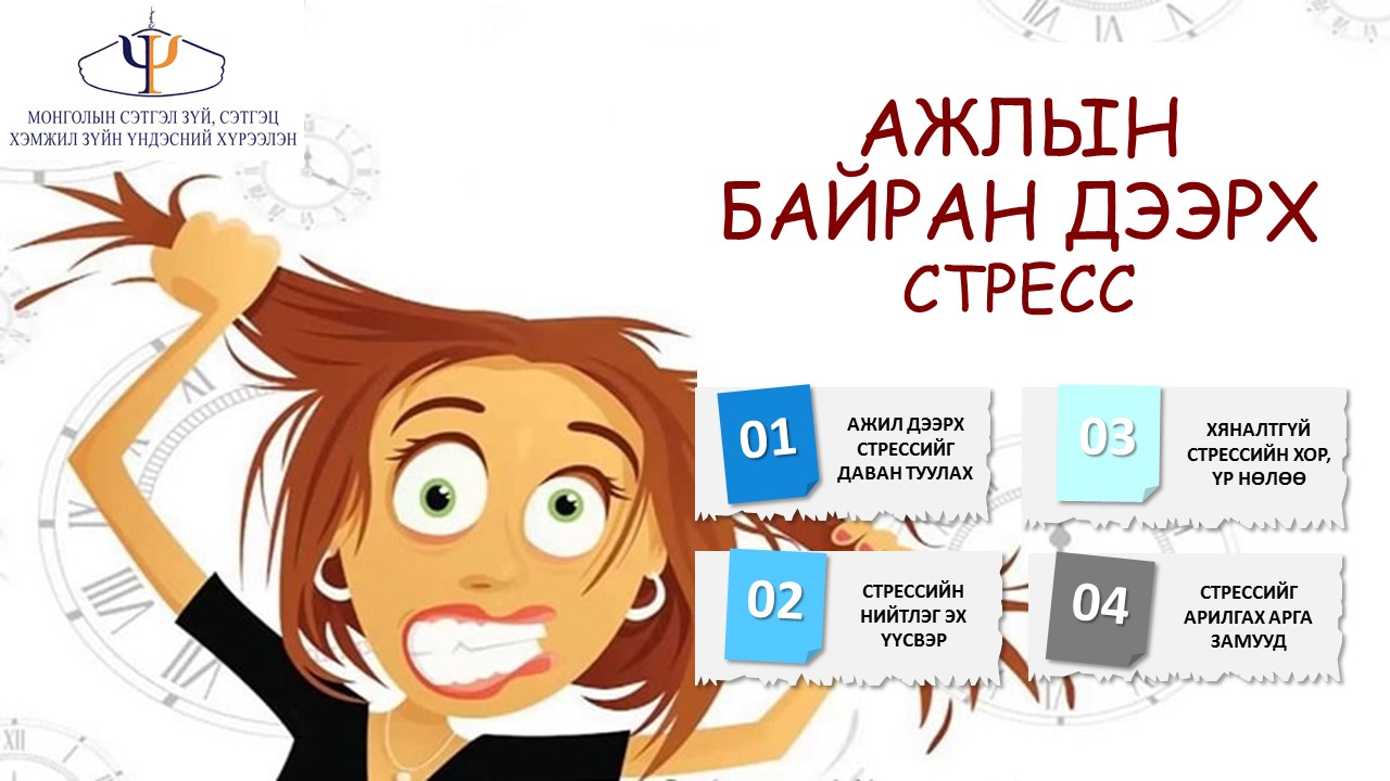 Ажил дээрх стрессийг даван туулах МОНГОЛЫН СЭТГЭЛ ЗҮЙ СЭТГЭЦ ХЭМЖИЛ