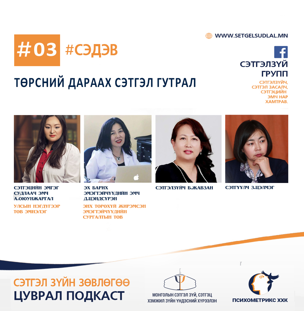 Сэтгэл зүй подкаст цуврал 4 Төрсний дараах сэтгэл гутрал МОНГОЛЫН